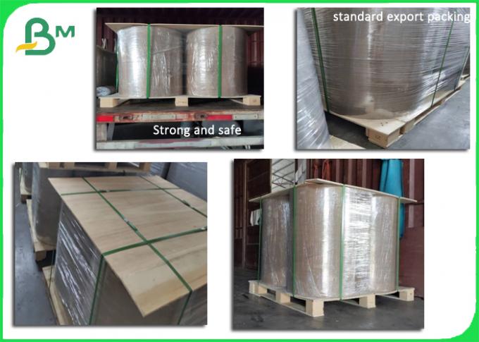 FDA 50 - 60gsm White Machine Glazed Kraft Paper For Block Bottom Fast Food