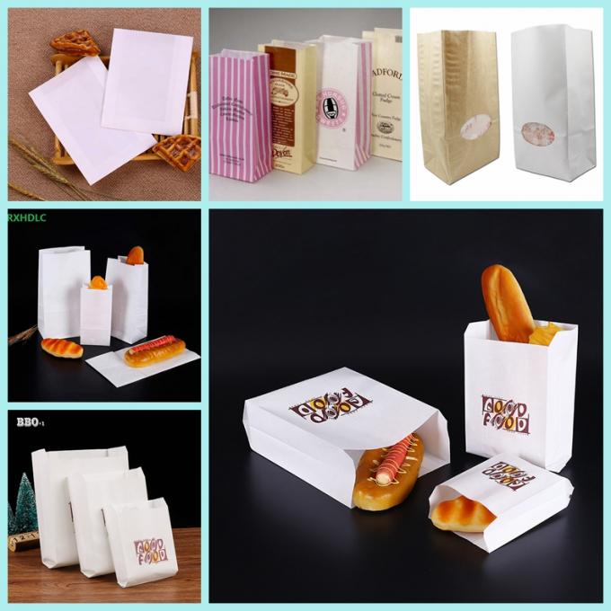 FDA 50 - 60gsm White Machine Glazed Kraft Paper For Block Bottom Fast Food