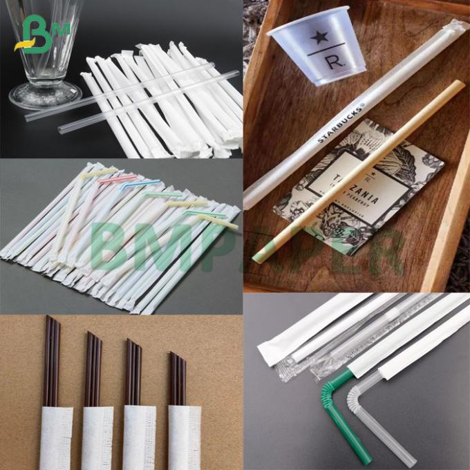 Straw Wrapping Paper Roll 28gsm 29mm 32mm X 5000m Printable Eco Friendly