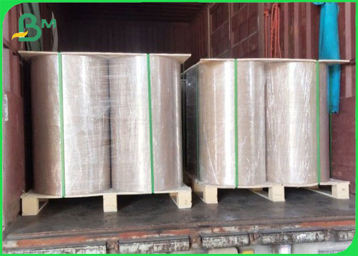 FDA 50 - 60gsm White Machine Glazed Kraft Paper For Block Bottom Fast Food