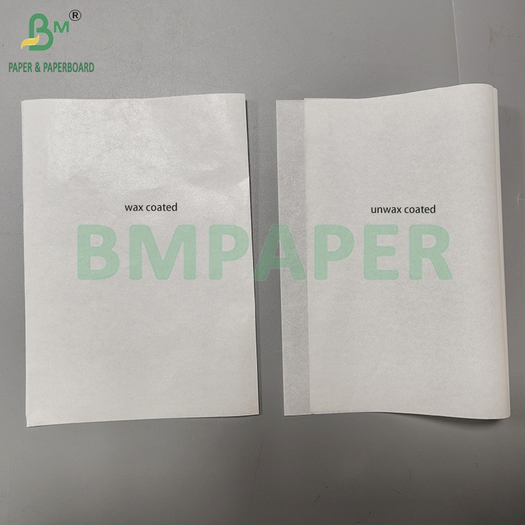 30gsm 35gsm White Uncoatd Wax Based Paper For Wrapping Fried Foods